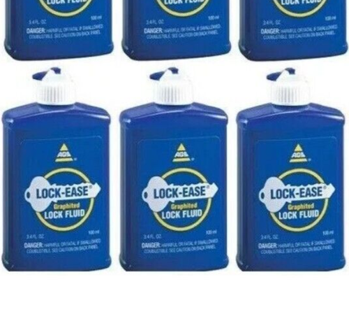 AGS LE-4 3.4 oz Bottles Lock-Ease Graphite Fluid Lock Lubricant - Pack ...