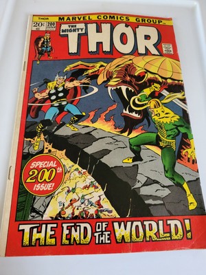 The Mighty THOR #200, 1972, 200th Anniversary Key Issue. The END OF THE ...