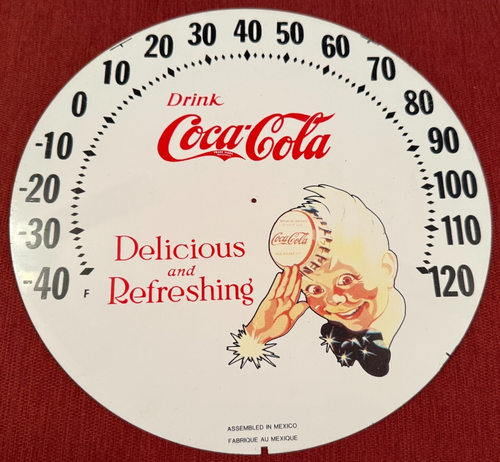 DRINK COKE Coca-Cola Taylor JUMBO DIAL Thermometer COCA COLA FACE METAL ...