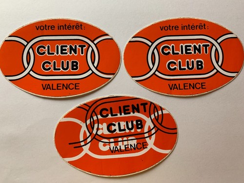 LOT 3 STICKERS CLIENT CLUB VALENCE - VINTAGE ORANGE | eBay