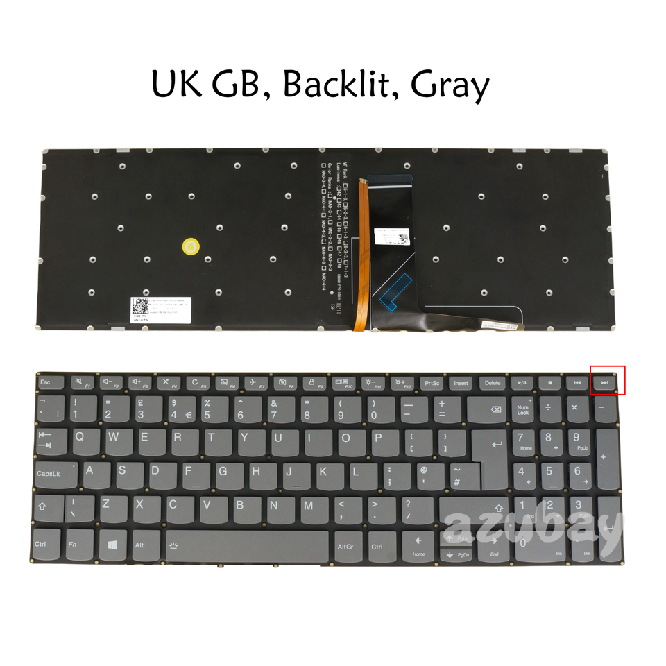 Backlit Laptop Keyboard For Lenovo PC5CB v17-iil 82GX, v15 G1-iml 82NB ...