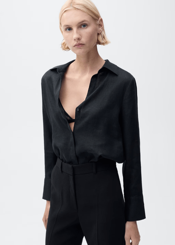 Aritzia Talula Black Long Sleeve Viscose Blouse Small NWOT Hidden ...