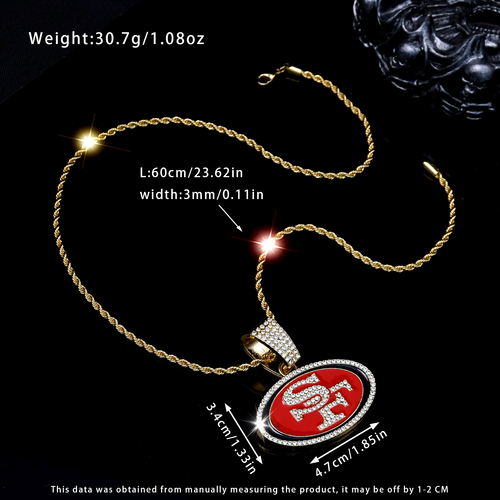 24" San Francisco 49ers Gold Chain Necklace Hip Hop Super Bowl Fashion ...