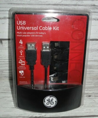 2 New GE 6' USB UNIVERSAL CABLE KIT with 4 USB ADAPTERS 98152 | eBay