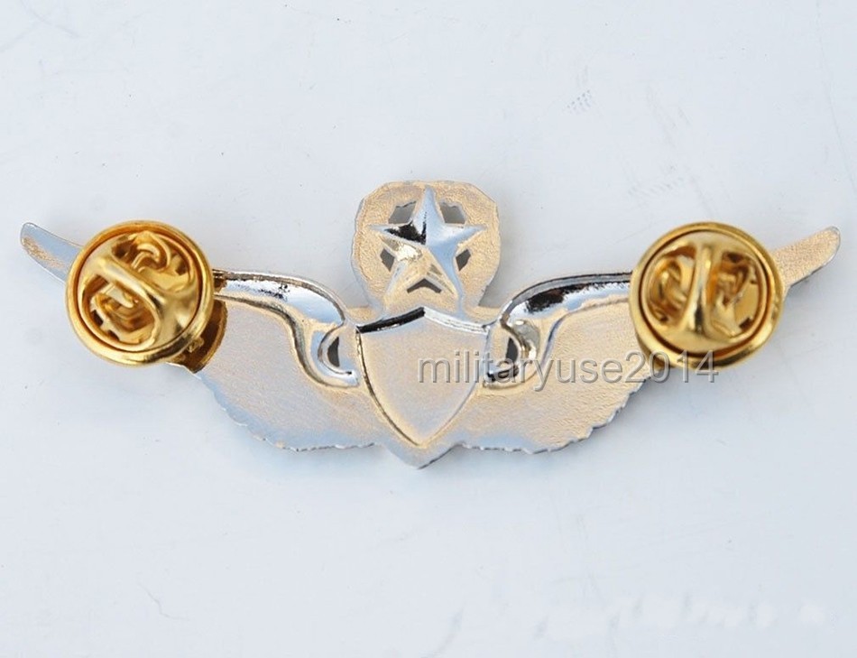 US Army Military Command Pilot Metal Wings Metal Badge Pin Color Silver ...