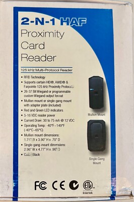 Linear 2-N-1 HAF 125 kHz Proximity Reader HID, AWID, Farpointe 620-100451 | eBay