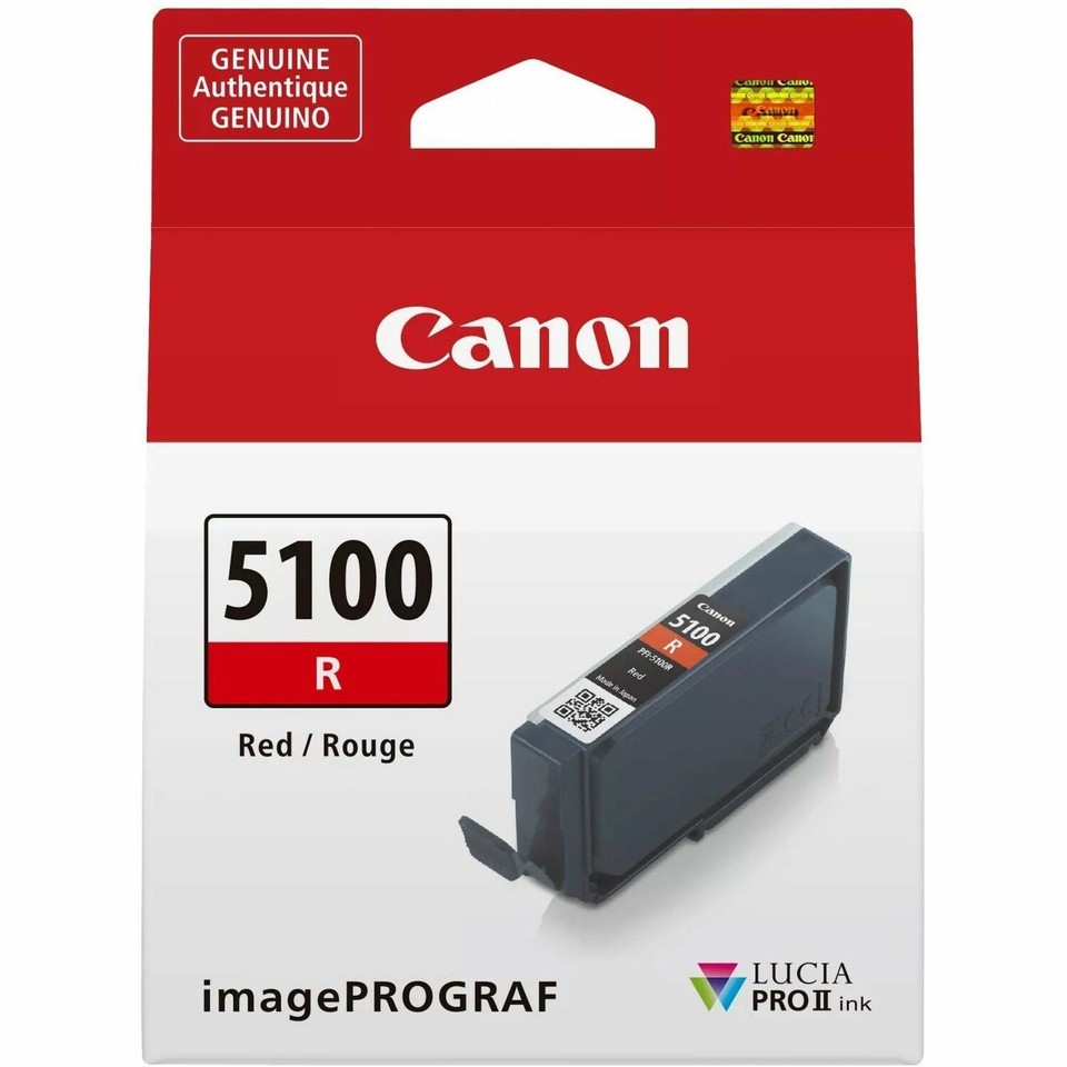 Canon Lucia PRO II PFI-5100 Original Inkjet Ink Cartridge - Red - 1 ...