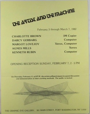 Margot Lovejoy / Artist and the Machine Exhibition Flyer and Signed ...