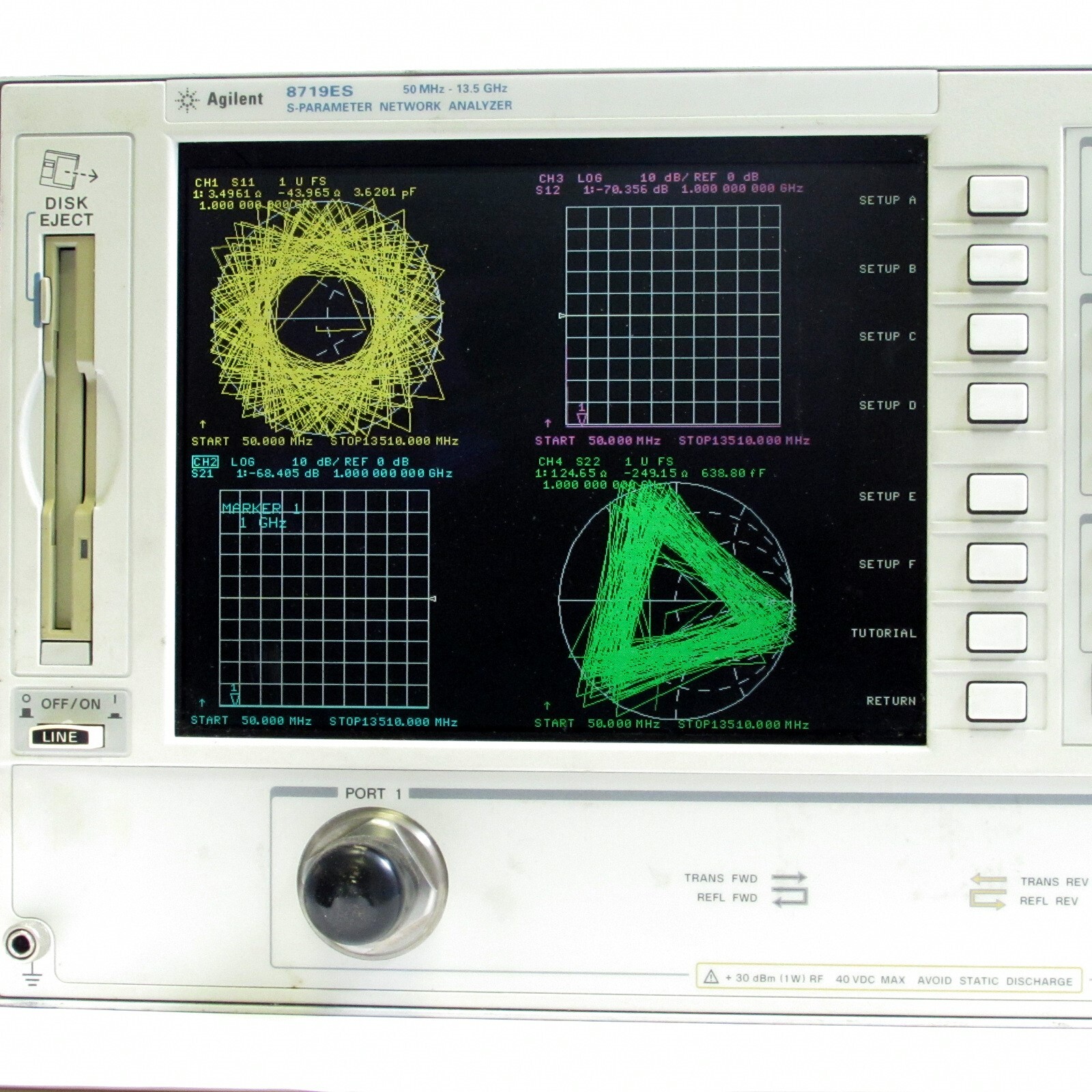 HP / Agilent / Keysight 8719ES S-Parameter Network Analyzer 50 Mhz - 13 ...