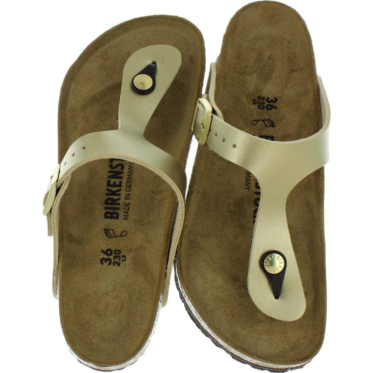 Birkenstock Women's Gizeh T-Strap Thong Cork Sandals Gold Size 40N for ...