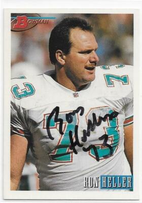 RON HELLER Autographed Signed 1993 Bowman Football card #256 Miami Dolphins COA | eBay