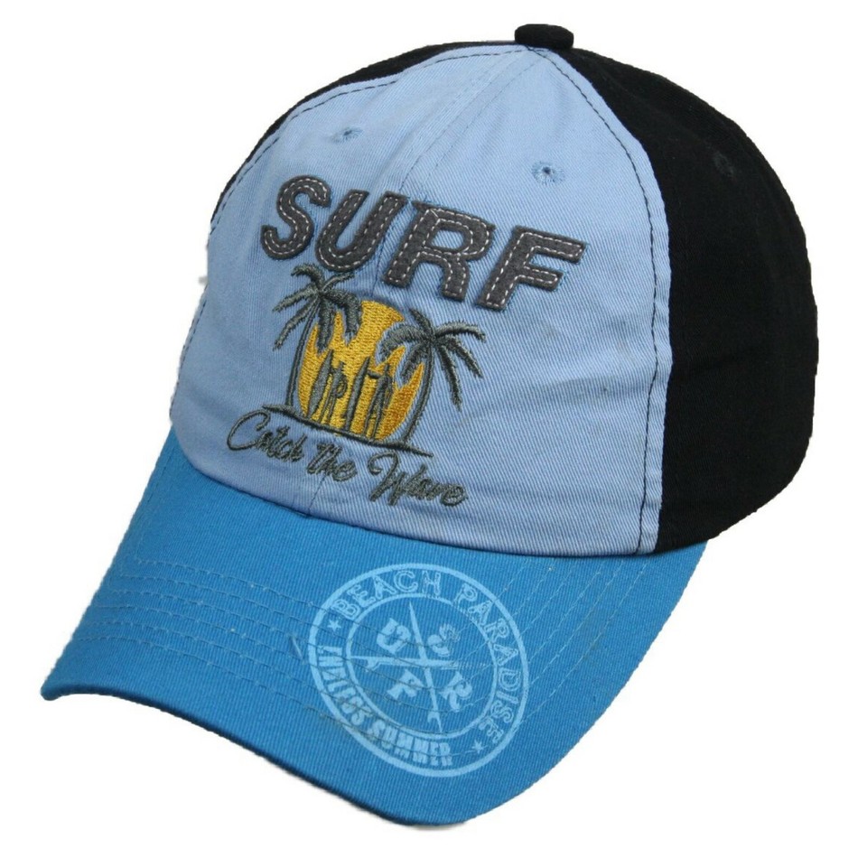 Baseball Cap SURF Sun Dad Hat Cotton Beach Catch The Wave Adjustable ...