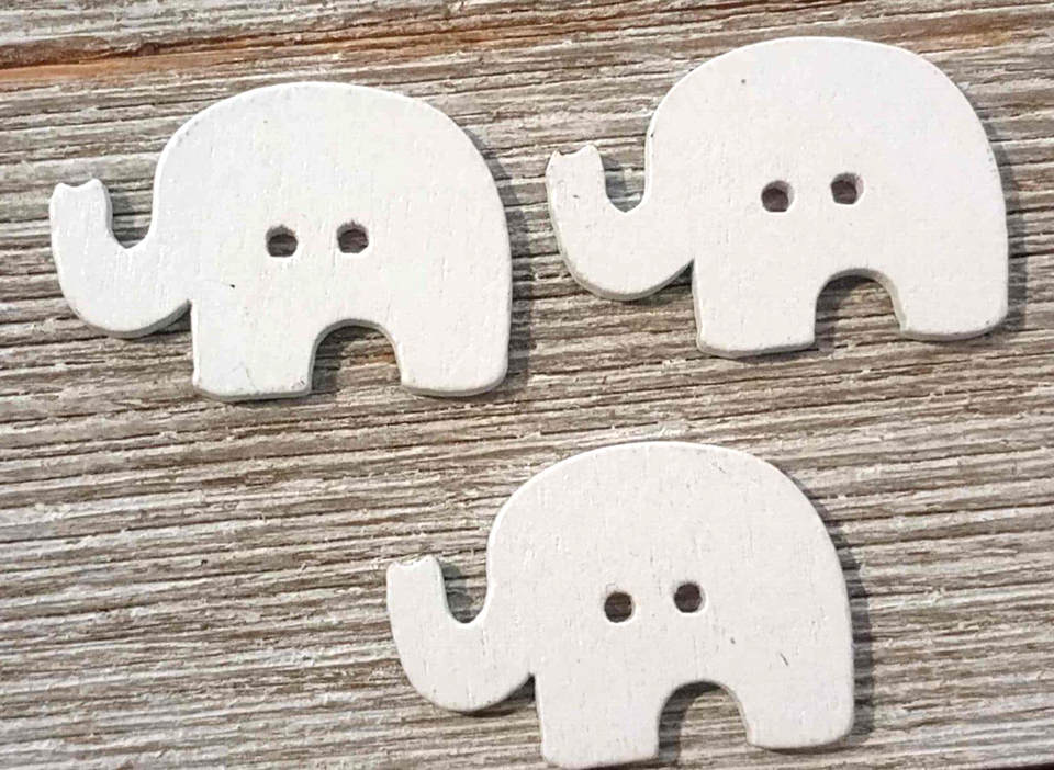 3 Green Elephant Flower Buttons Sewing Crafting Wood 2 Hole 1 1/8" | eBay