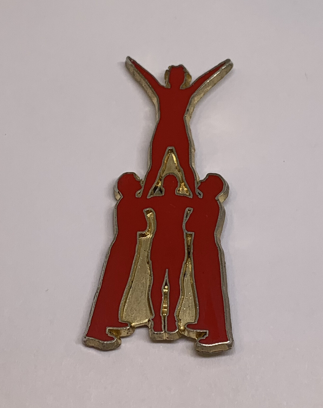 Red Varsity Cheerleading Cheerleader Cheer Pyramid Series 3 Of 5 Lapel ...
