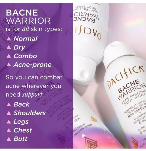 Pacifica Beauty Bacne Warrior Acne Fighting Body Spray for Body and ...