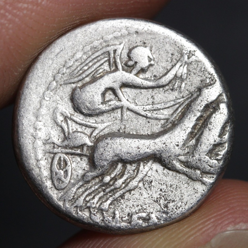 Roma Head Denarius 109BC Ancient Roman Republic Silver Coin Flaminius ...