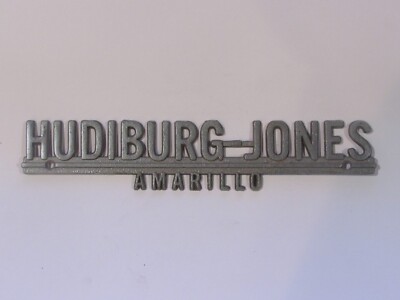 Vintage Hudiburg-Jones Chevrolet Amarillo Texas Metal Dealer Badge ...
