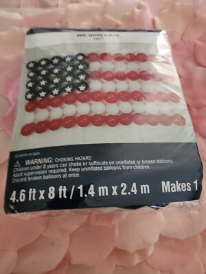 US Flag Balloon backdrop kit patriotic red white blue party decorating ...