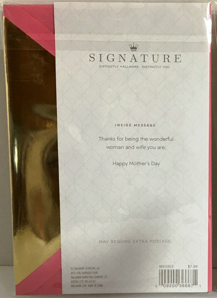 Hallmark Signature Mother's Day Card I LOVE YOU 3-D Flowers Gold ...