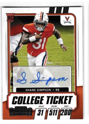 2021 Contenders Draft Rookie College Shane Simpson RC Auto | eBay