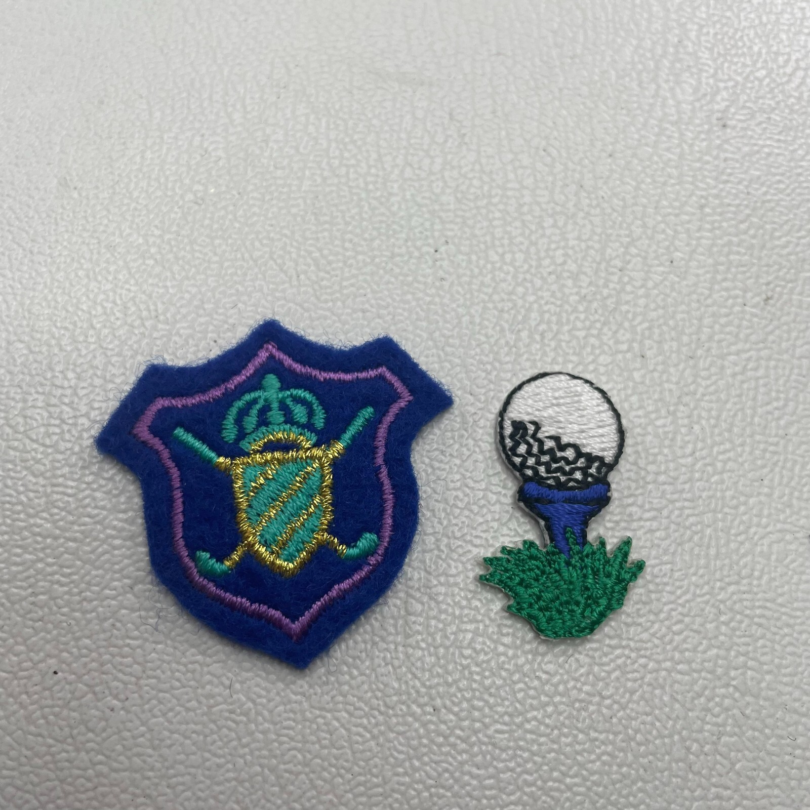 2 Patches Small Applique GOLF THEME GOLFER Patch Lot (Fun, Decoration ...