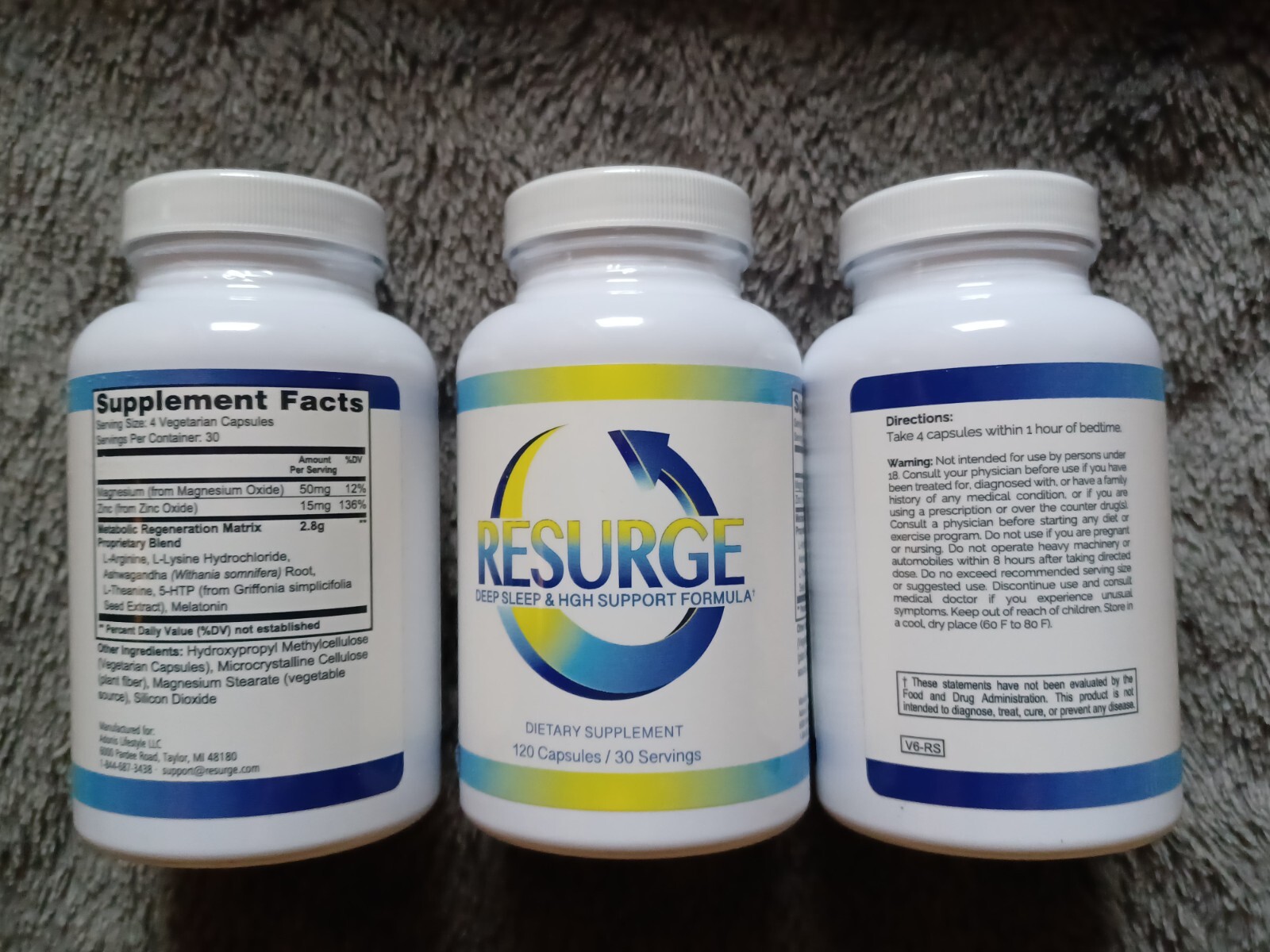 Resurge Dietary/Metabolism Supplement & Sleep Support Formula - 3 ...