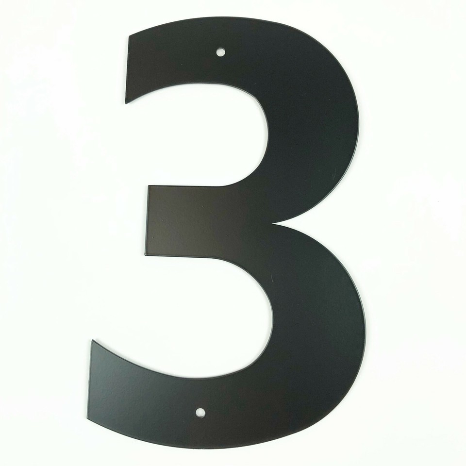 12 inch 0 to 9 Large Numbers Black Metal Iron Home House Street ...