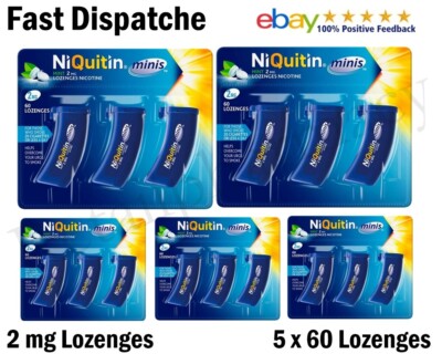 NiQuitin Minis Mint Lozenges – 2 mg, 60 Minis – Pack 5 Expiry 2027 ...