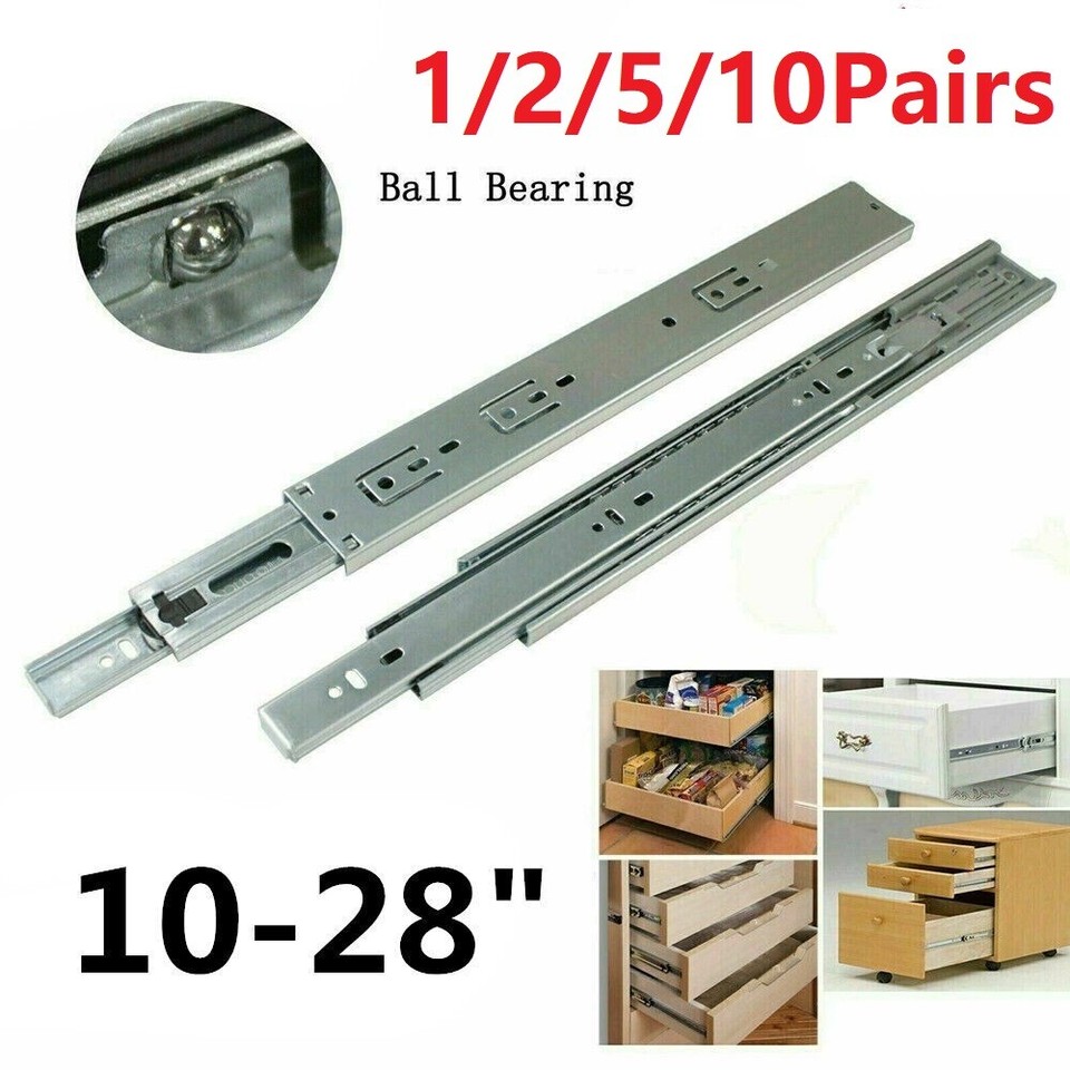 Heavy Duty Drawer Runners 350mm-700mm Ball Bearing Storage Cabinet Draw ...
