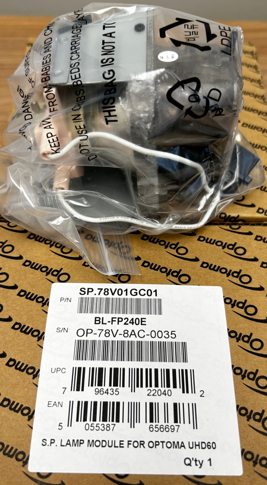 OB PROJECTOR LAMP BULB FOR OPTOMA UHD50 UHD52ALV SP.78V01GC01 VDUHDUZ ...