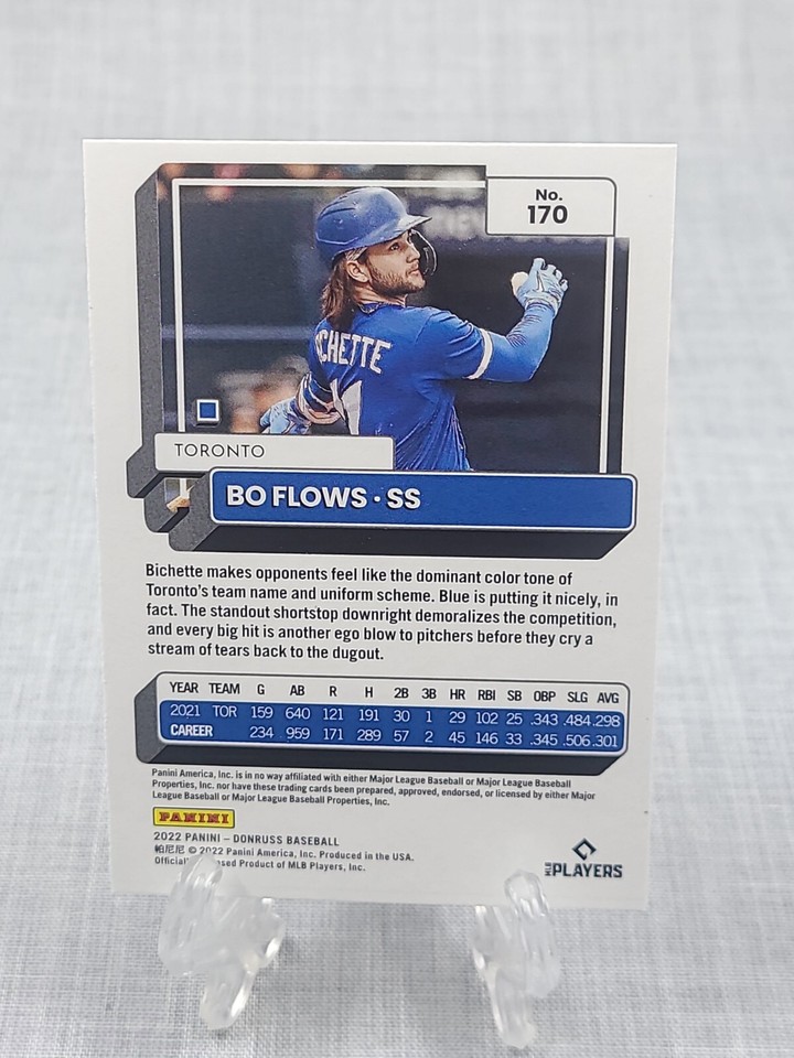BO BICHETTE 2022 Panini Donruss #170 Nickname Variation Bo Flows Sp | eBay