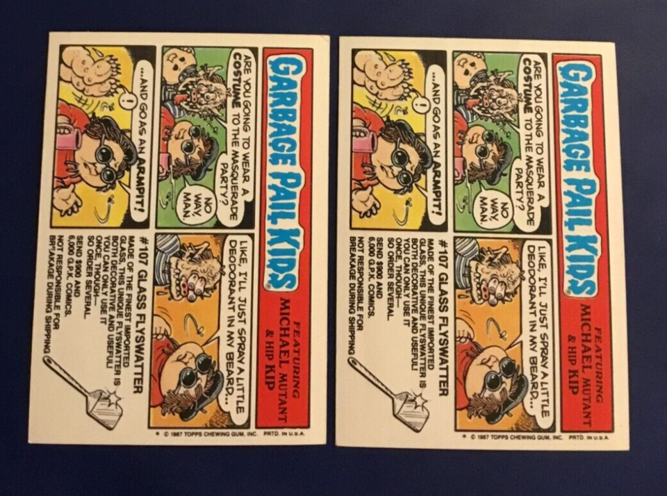 1987 Topps Garbage Pail Kids #317A JAMES FLAMES & #317B BURNIN VERNON ...