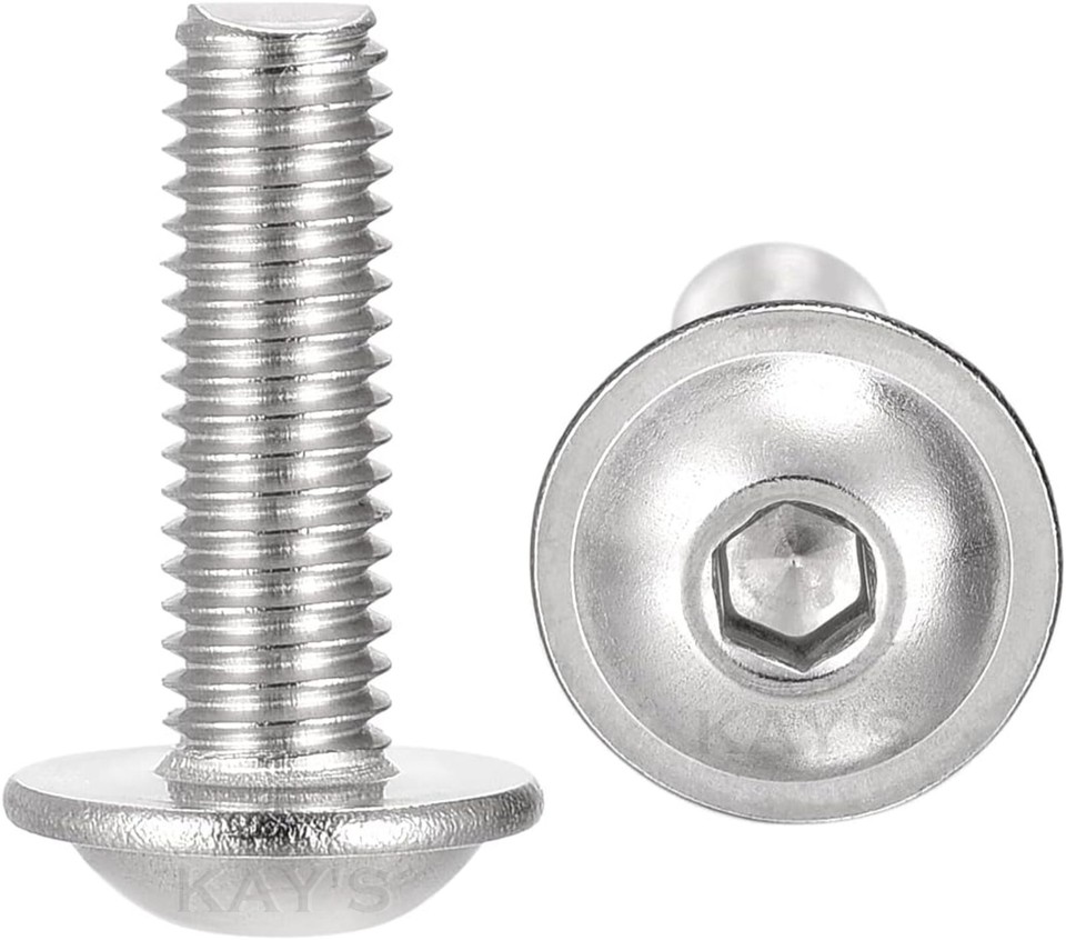 M10 (10mmØ) FLANGED BUTTON HEAD SCREWS ALLEN KEY SOCKET BOLTS A2 ...
