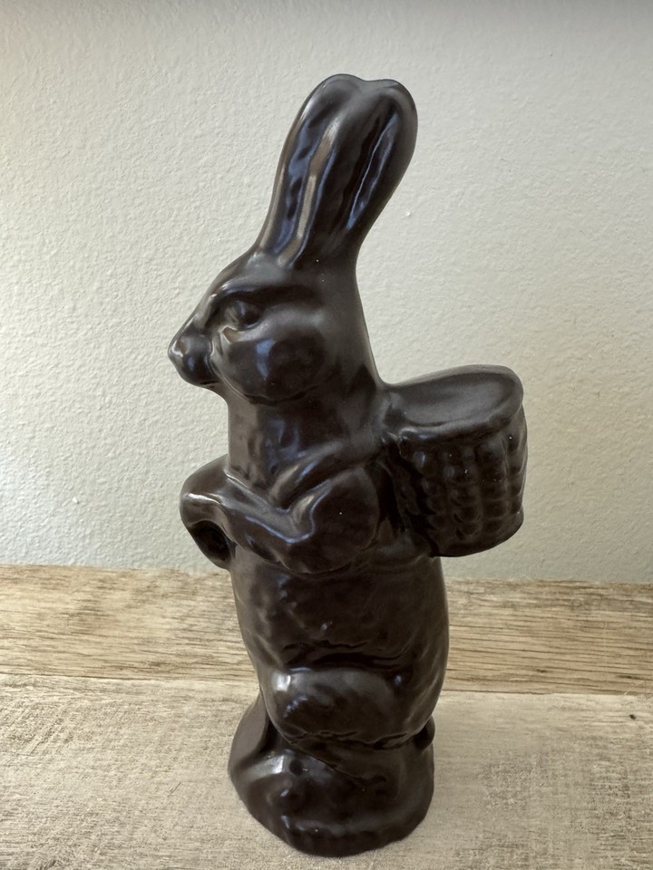 Ceramic Chocolate Easter Bunny Figurine Statue Spring Rabbits | eBay