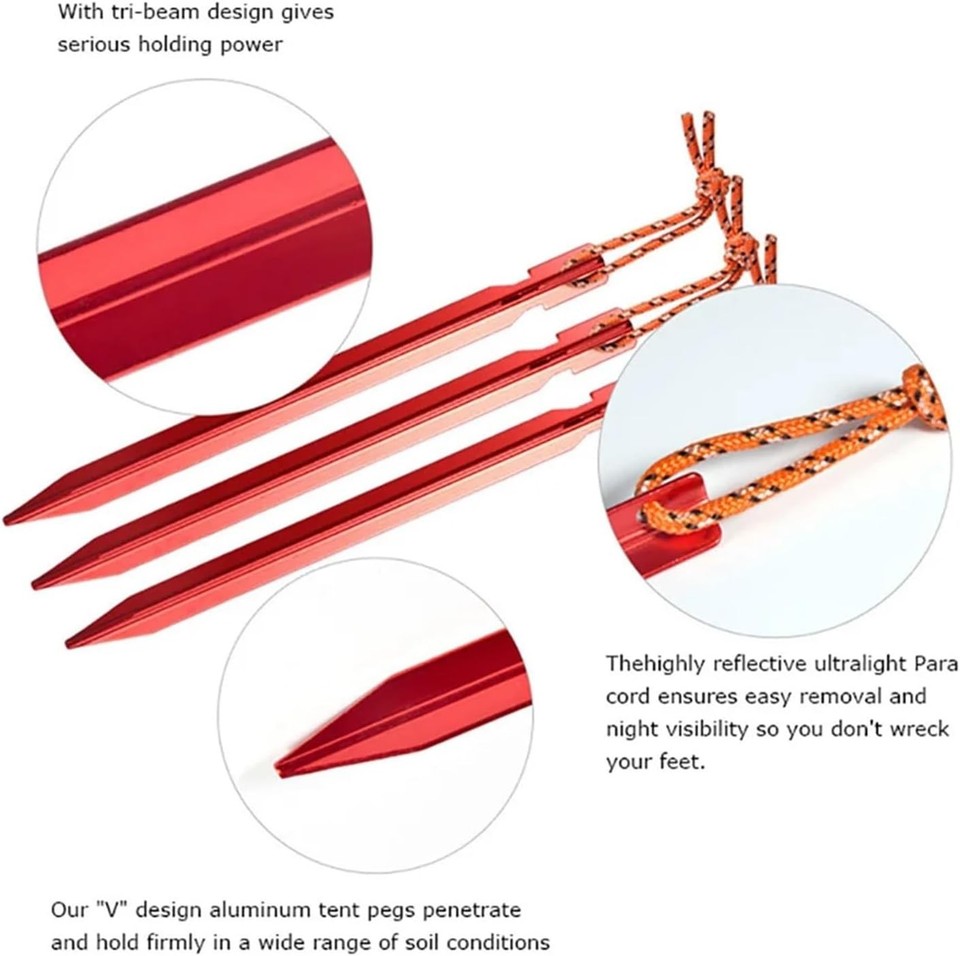 1~500 Pack Tent Stakes Heavy Duty, Aluminum Tent Stakes Pegs, Metal ...