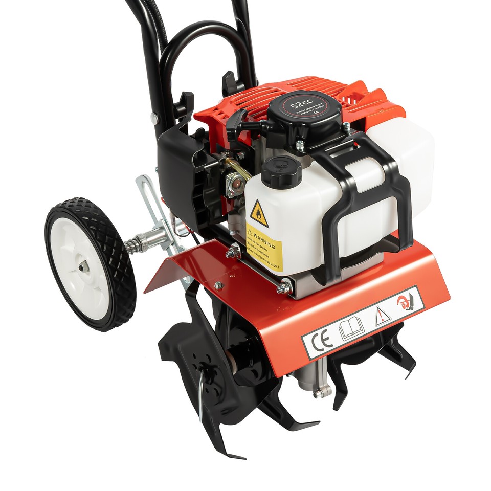52CC 2-Stroke Rototiller Tiller Cultivator Garden Yard Lawn Gas Powered ...