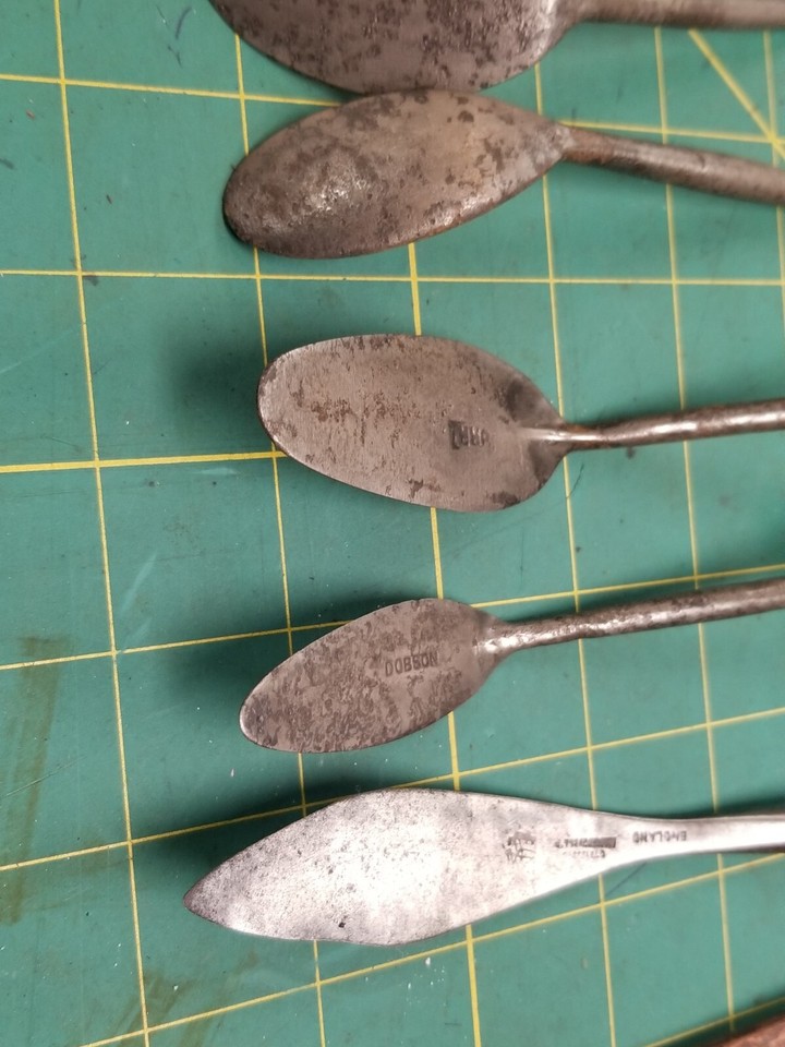 VINTAGE LOT OF ASSORTED DOBSON BURR SAND CASTING FOUNDRY SPOONS TOOLS ...
