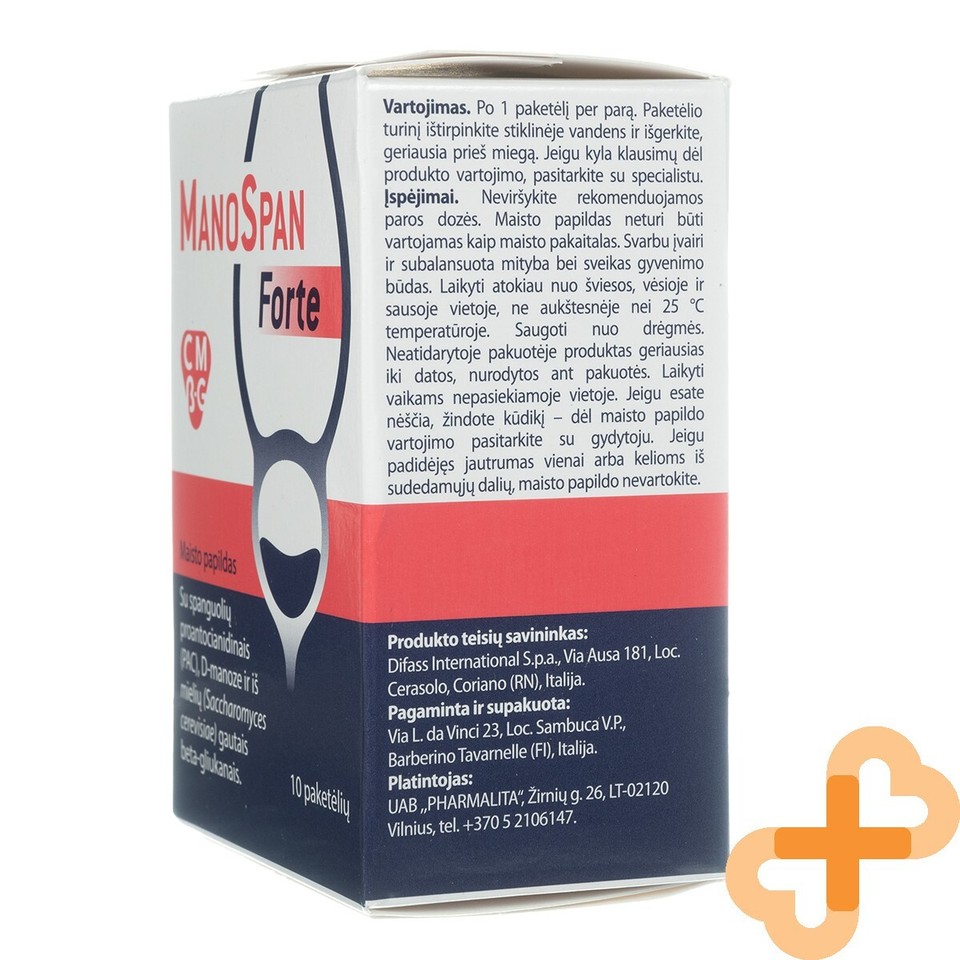 MANOSPAN FORTE Cranberries and Beta-Glucans Urinary Tract Supplement 10 ...