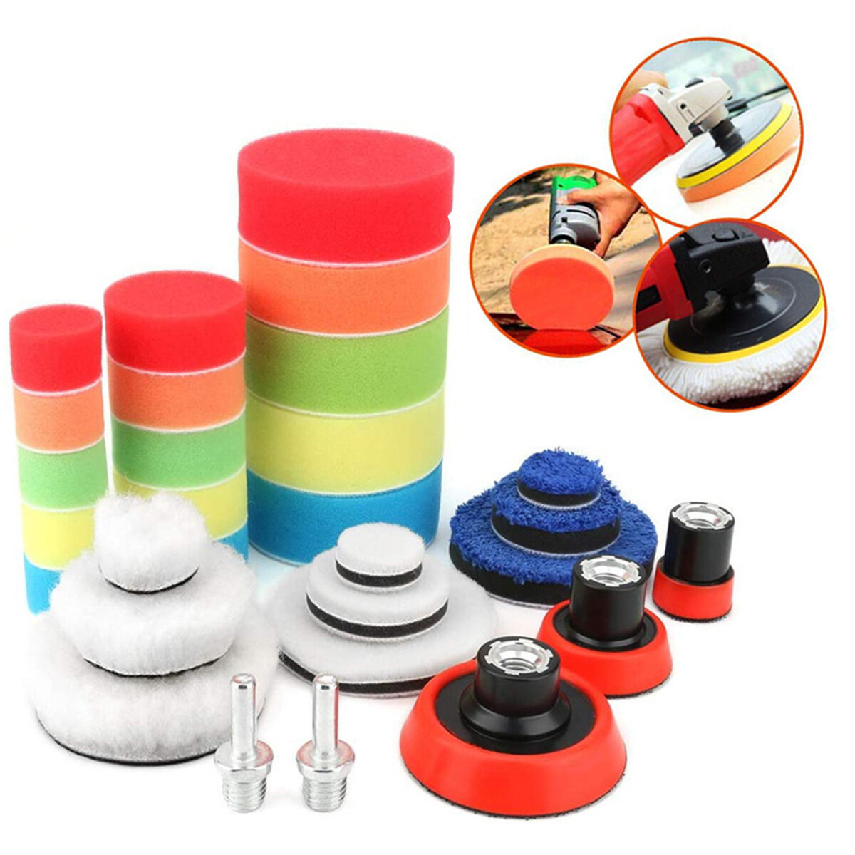 29x Polishing Pad Sponge Mop Buffing Kit For Car Wheel Polisher Drill Attachment | eBay UK