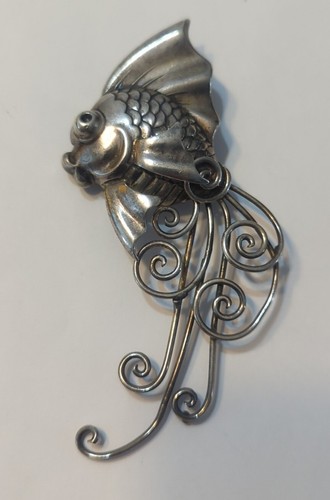 Vintage Mexico Boucher Parisina Sterling Fish Pin Brooch | eBay