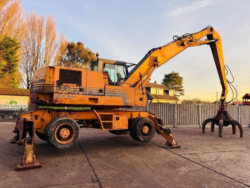 CASE 1188 POCLAIN 4WD WHEELED SCRAP HANDLER C/W 5 TINE SCRAP HANDLER ...