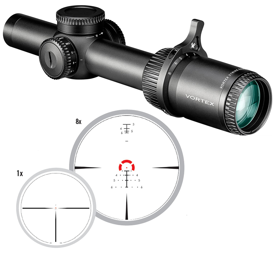 Vortex Optics Strike Eagle 1-8x24 FFP EBR-8 MOA 30mm Riflescope (SE ...