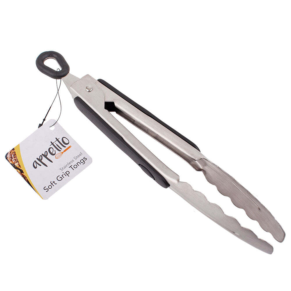Stainless Steel Tongs With Non Slip Comfortable Rubber Grip and Locking ...
