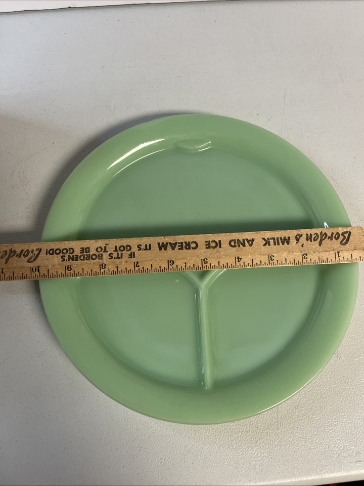 Fire King Jadeite Restaurant Ware 3-Part Grill Plate W/Damage 9.5" | eBay