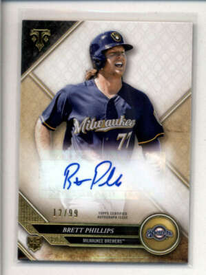 BRETT PHILLIPS 2017 TRIPLE THREADS ROOKIE AUTOGRAPH AUTO #12/99 AK5441 ...