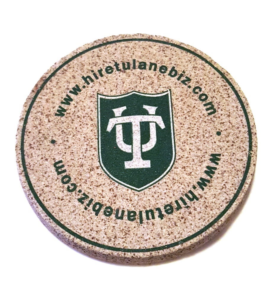 Pair of 4" Stoneware Tulane Coasters & Tulane Yulman Cup New Orleans ...