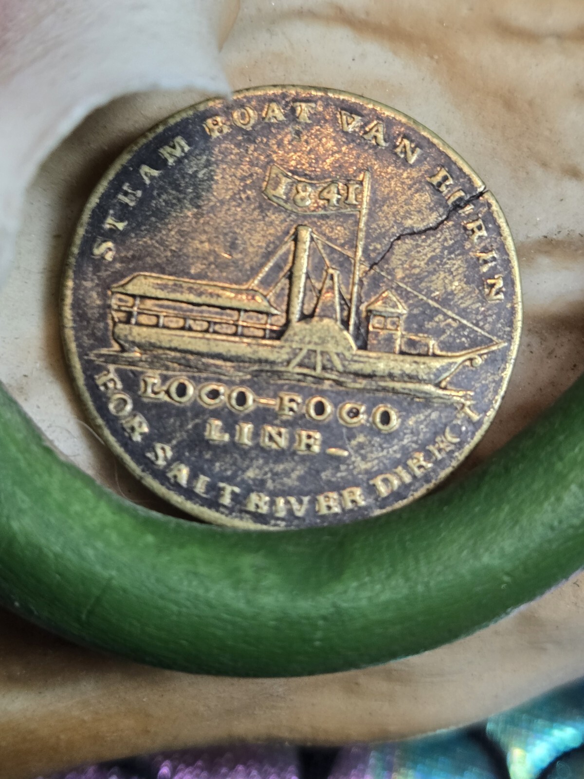 Nice 1840 LOCO FOCO STEAMBOAT VAN BUREN Campaign Token William H ...