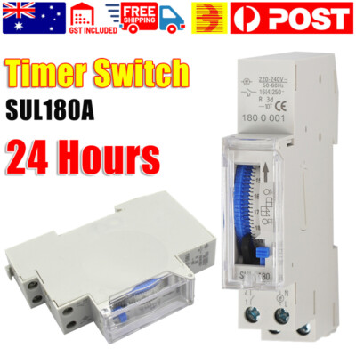 New 24 Hours Mechanical Programmable Din Rail Timer Switch Relay 220V ...