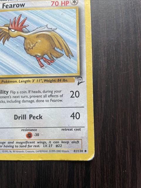Pokémon TCG Fearow Base Set 2 41/130 Regular Unlimited Uncommon for ...