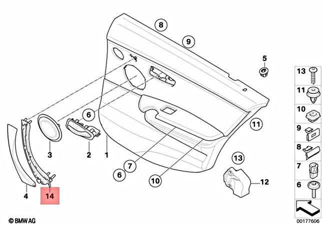 Genuine OEM Interior Door Pull Handle for BMW 51417230852 for sale ...